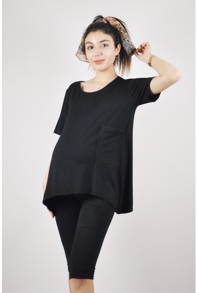 Merliyn Yuvarlak Yaka Cepli Tshirt MR-194