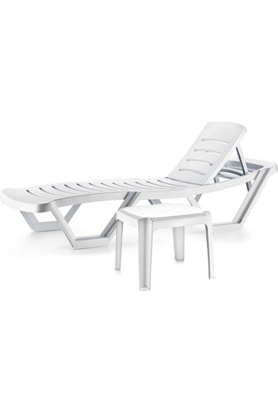Holiday Capissi Sehpalı Ayarlanabilir Kademeli Tekerlekli Şezlong Holiday Capissi Sehpalı Ayarlanabilir Kademeli Tekerlekli Şezlong