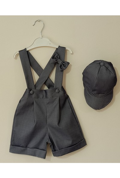 Momsandbabies Erkek Bebek-Çocuk Lacivert Şort Salopet Pantolon