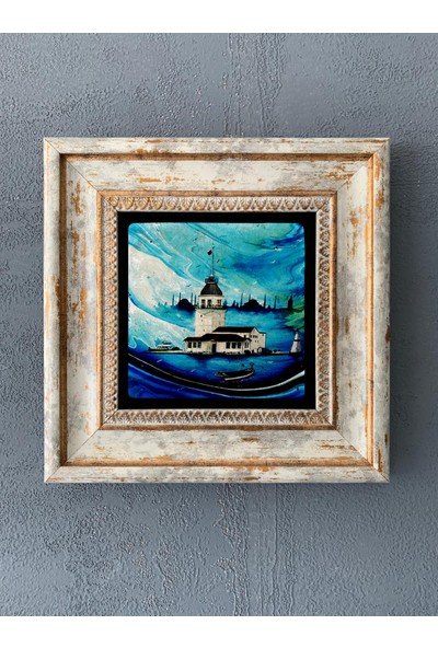 Oscar Stone Decor Çerçeveli Taş Duvar Dekoru 20 x 20 cm CDD1-40-026