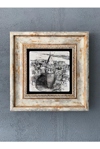 Oscar Stone Decor Çerçeveli Taş Duvar Dekoru 20 x 20 cm CDD1-40-040