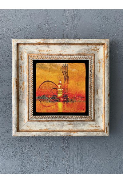 Oscar Stone Decor Çerçeveli Taş Duvar Dekoru 20 x 20 cm CDD1-40-034