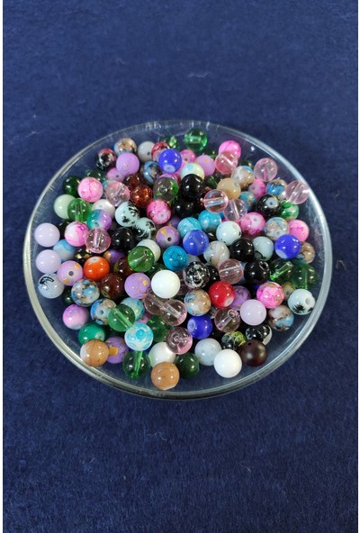 Platin Hediyelik 100 Gram 8 mm Karışık Cam Boncuk Platin Hediyelik 100 Gram 8 mm Karışık Cam Boncuk