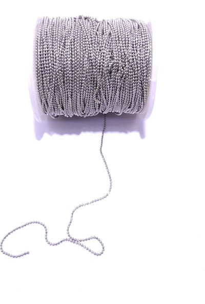 Platin Hediyelik 10 Metre Gümüş Renk 1.2 mm Ince Metal Metrelik Top Zincir Takı Zinciri Platin Hediyelik 10 Metre Gümüş Renk 1.2 mm Ince Metal Metrelik Top Zincir Takı Zinciri