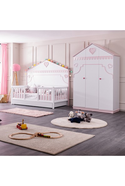 Setay Montessori Çocuk Odası, Rosa Montessori Çocuk Odası Takımı (Yavrulu Karyola + Dolap)