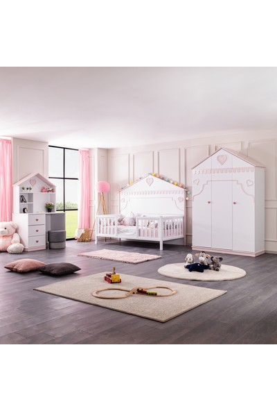 Setay Montessori Çocuk Odası, Rosa Montessori Çocuk Odası Takımı (Karyola, Dolap, Masa)