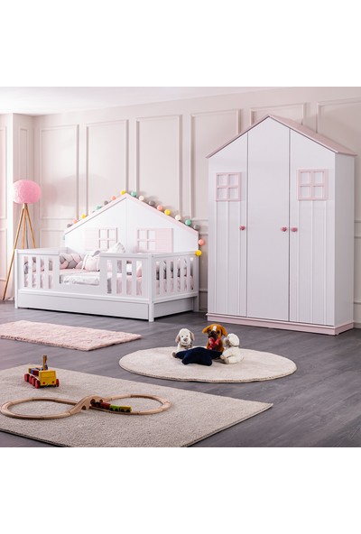 Setay Montessori Çocuk Odası, Fethiye Montessori Çocuk Odası Takımı (Yavrulu Karyola +Dolap)