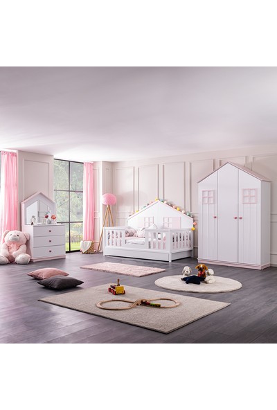 Setay Montessori Çocuk Odası, Fethiye Yavrulu Montessori Çocuk Odası Takımı (Yavrulu Karyola + Dolap + Şifonyer)