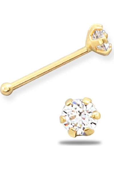 Takıconcept Kadın 925 Ayar Gümüş Altın Kaplama Tek Taş Hızma