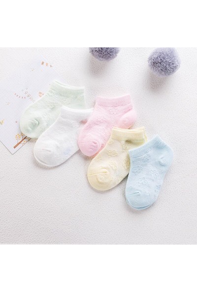 Bgk Yenidoğan Bebek Çorabı / Çocuk Patik Çorabı 5'li Set 3 Boy Renkli (Extra Soft Antibakteriyel)