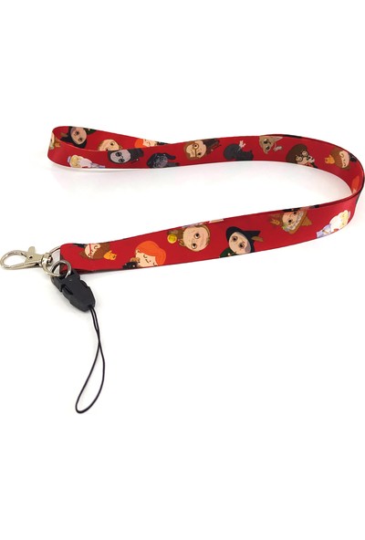 Gokmentoy Harry Potter Karakterler Kırmızı Boyun Ipi ve Yaka Kartı Askılığı & Telefon Askılığı