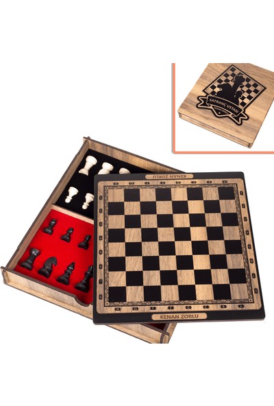 İsimlik Sepeti Isme Özel Kutulu Satranç Takımı