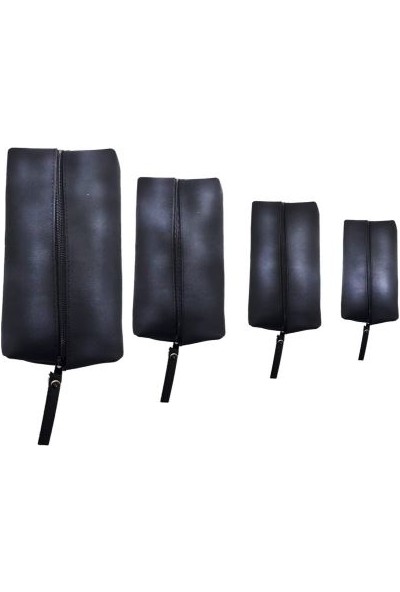 Maqya Kozmetik Siyah Matruşka Deri Çanta Set 4'lü Maqya Kozmetik Siyah Matruşka Deri Çanta Set 4'lü