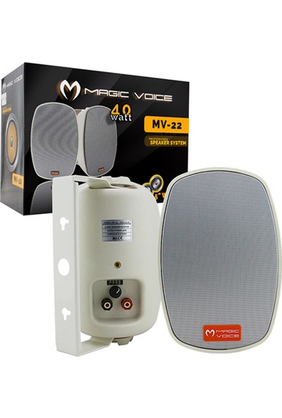 Magıcvoıce Mv-22 12 cm 40 Watt Beyaz Sütun Hoparlör 2li Tk Trafolu Magıcvoıce Mv-22 12 cm 40 Watt Beyaz Sütun Hoparlör 2li Tk Trafolu
