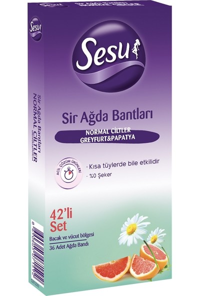 Sesu Sir Ağda Bandı Normal Cilt Greyfurt 42 Li Sesu Sir Ağda Bandı Normal Cilt Greyfurt 42 Li