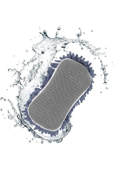 Gardenauto Premium Püsküllü Oto Yıkama Süngeri Gri Renk