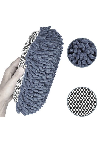 Gardenauto Oto Yıkama Süngeri Ultra Yumuşak Gri Renk