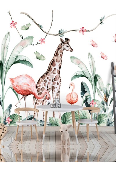 Piksel Grafik Flamingo Safari Çocuk Odası Sticker