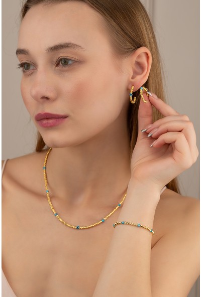 İnfini Takı Dorika Toplu Nazarlı Gümüş Set