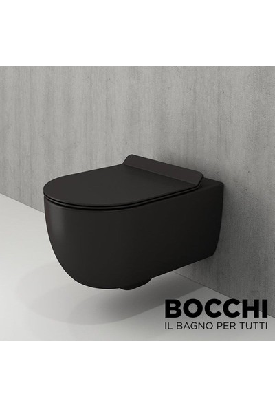 Bocchi V-Tondo Rimless Kısa Asma Klozet Mat Siyah 1417-004-0128 Kapak Dahil Bocchi V-Tondo Rimless Kısa Asma Klozet Mat Siyah 1417-004-0128 Kapak Dahil