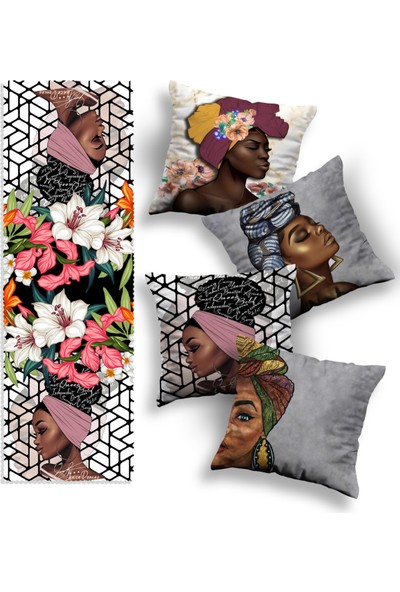 Ottoson 4'lü Özel Tasarım Kırlent Kılıfı ve Runner Seti Ottoson 4'lü Özel Tasarım Kırlent Kılıfı ve Runner Seti