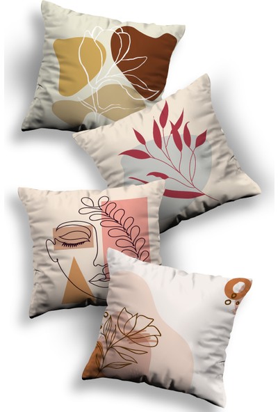 Ottoson 4'lü Özel Tasarım Dekoratif Kırlent Kılıfı