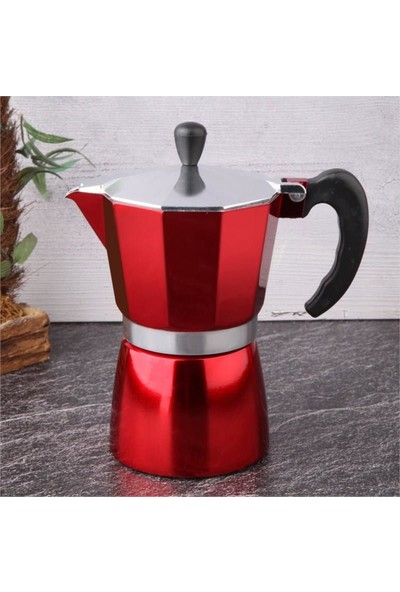 Homenıva Kırmızı Moka Cezve 6 Fincanlık