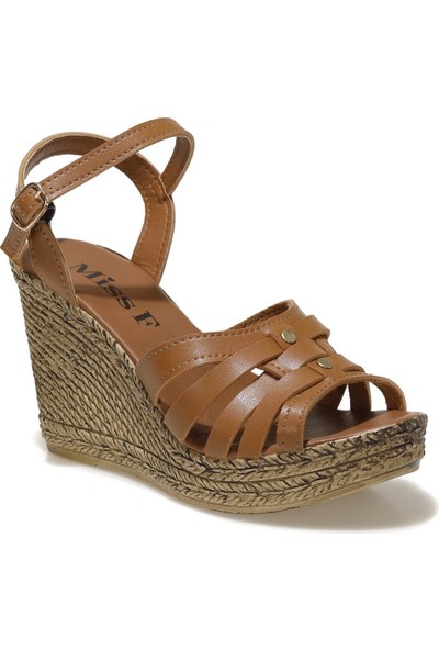 Miss F DS21065 1fx Taba Kadın Dolgu Topuklu Sandalet