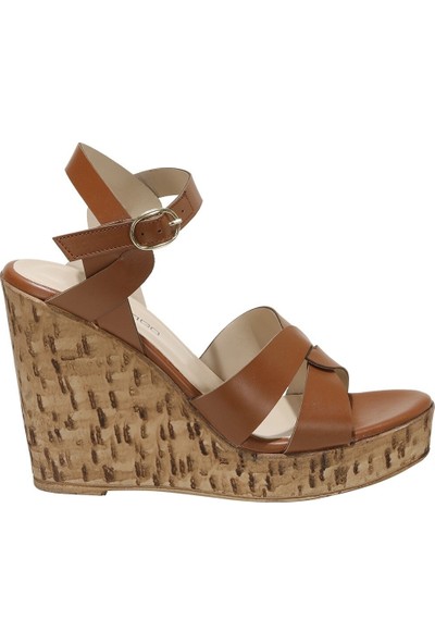 Butigo 21S-1661FX Taba Kadın Dolgu Topuklu Sandalet