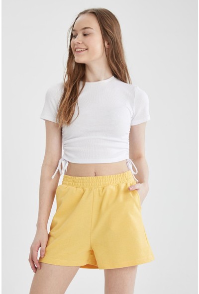 DeFacto Regular Fit Geri Dönüşümlü İnce Sweatshirt Kumaşı Şort U3357AZ21SP