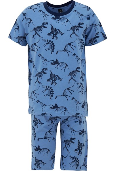 Defacto Erkek Çocuk Dinozor Desenli Kısa Kol Pijama Takımı U2087A621SM