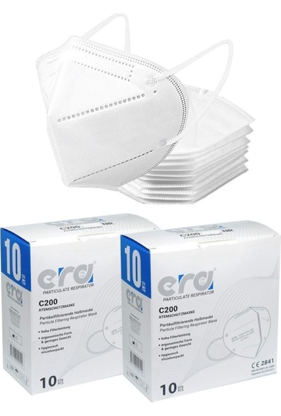 Era C-200 N95 Ventilsiz Solunum Maskesi - 100 Adet Era C-200 N95 Ventilsiz Solunum Maskesi - 100 Adet
