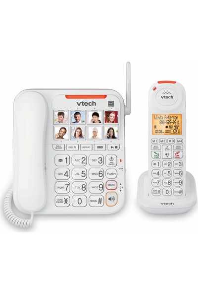 Vtech SN5147 Güçlendirilmiş Kablolu / Kablosuz Telefon Sistemi 90DB Ekstra Yüksek Zil Büyük Düğmeler ve Büyük Ekranlı (Yurt Dışından) Vtech SN5147 Güçlendirilmiş Kablolu / Kablosuz Telefon Sistemi 90DB Ekstra Yüksek Zil Büyük Düğmeler ve Büyük Ekranlı (Yurt Dışından)