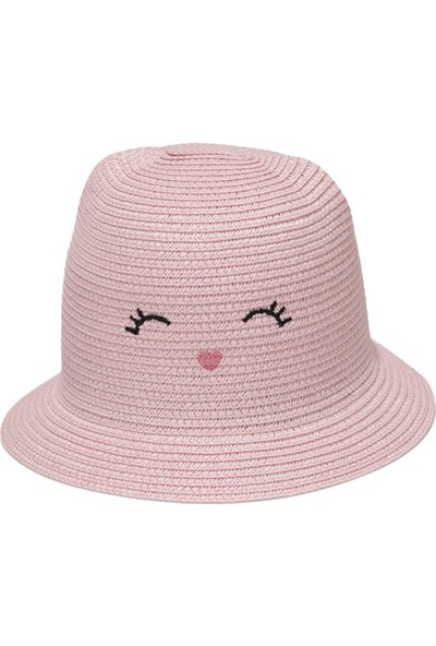 I Cool Kedıcık Pembe Hasır Şapka Pudra Kız Çocuk Şapka I Cool Kedıcık Pembe Hasır Şapka Pudra Kız Çocuk Şapka