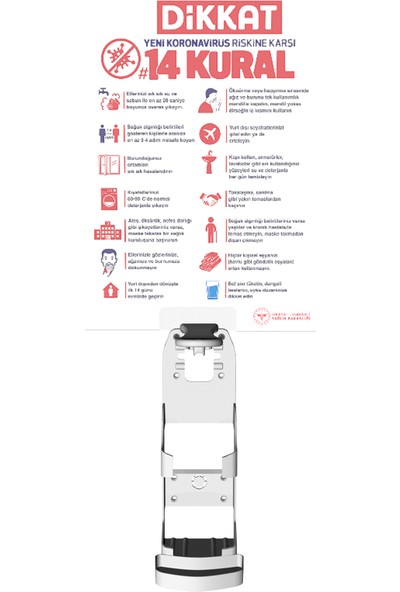 Aspos Display Duvar Monte Dezenfektan Standı