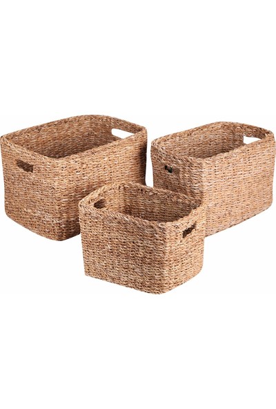 Home Naturel Dikdörtgen Derin Düzenleyici Hasır Sepet HN9008 Home Naturel