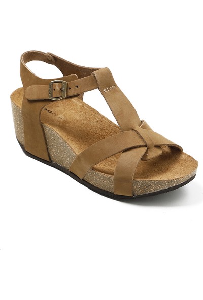 Frau Kum Kadın Sandalet 5958 Nubuk.v Frau Sandals Suede Sabbia