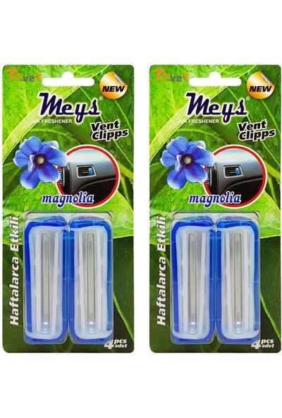 Tvet Meys Oto Petek Kalorifer Kokusu Mavi Klips - 2 Paket ( 8 Adet ) Manolya - Magnolia Tvet Meys Oto Petek Kalorifer Kokusu Mavi Klips - 2 Paket ( 8 Adet ) Manolya - Magnolia