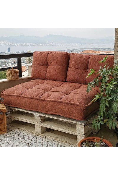 Evodeko Kiremit Palet Minderi ve Yastık Seti