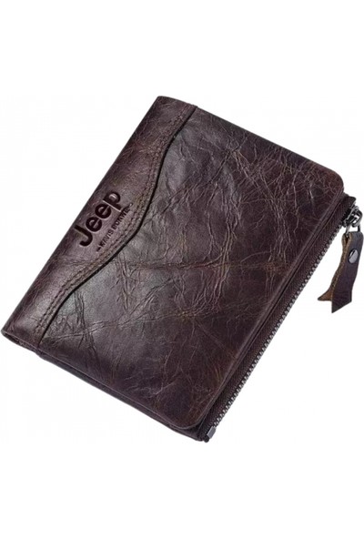 Jeep Deri Erkek Cüzdanı Kahverengi