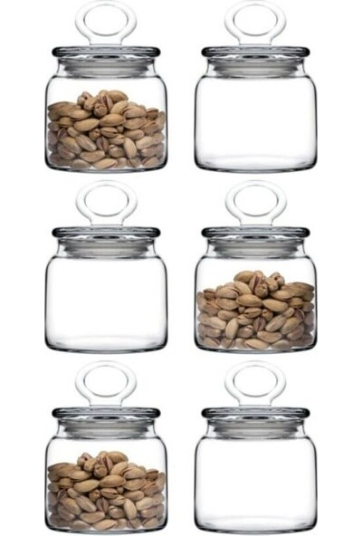 Paşabahçe 96763 Kitchen Slim Contalı Cam Kavanoz 575 cc. 6 Adet