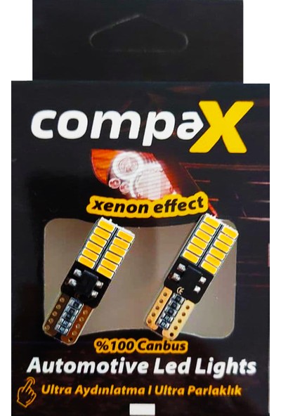 Compax Led Ampul Turuncu Dipsiz T10 Park Ampulü 12v 24 Ledli Canbuslu 2 Adet Compax Led Ampul Turuncu Dipsiz T10 Park Ampulü 12v 24 Ledli Canbuslu 2 Adet
