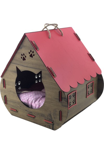Leyan Ahşap Dekoratif Minderli Kedi Evi/yatağı Hobbit Model ATL-KD1001 Leyan Ahşap Dekoratif Minderli Kedi Evi/yatağı Hobbit Model ATL-KD1001