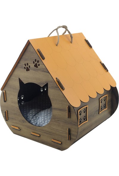 Leyan Ahşap Dekoratif Minderli Kedi Evi/yatağı Hobbit Model ATL-KD1001 Leyan Ahşap Dekoratif Minderli Kedi Evi/yatağı Hobbit Model ATL-KD1001