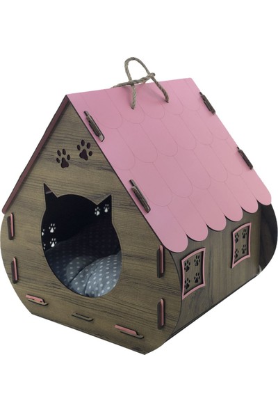 Leyan Ahşap Dekoratif Minderli Kedi Evi/yatağı Hobbit Model ATL-KD1001 Leyan Ahşap Dekoratif Minderli Kedi Evi/yatağı Hobbit Model ATL-KD1001