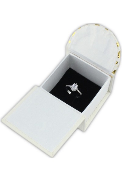 Entina Krem Karton Deri Yüzük Kutusu 6 Adet Entina Krem Karton Deri Yüzük Kutusu 6 Adet