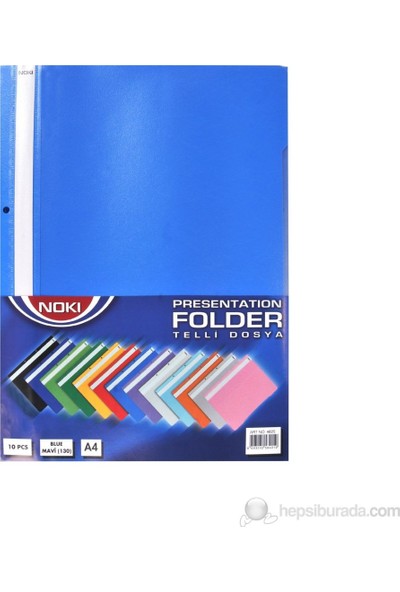 Noki A4 Telli Dosya 10'lu Mavi