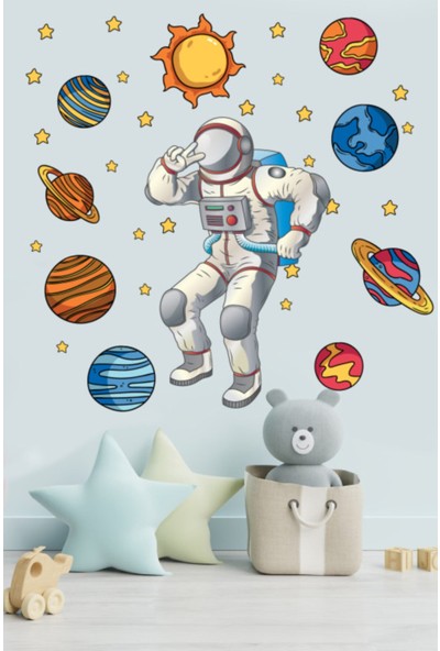 Amoris Astoronot ve Gezegenler 50 Parça Duvar Sticker