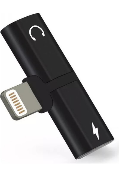 Suba Apple iPhone Uyumlu 7 8 7 8 Plus Max Kulaklık Şarj Dönüştürücü Çevirici Siyah
