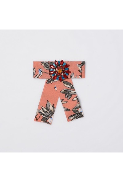 Moda1001 Rengarenk Taşlı Pembe Kadın Broş